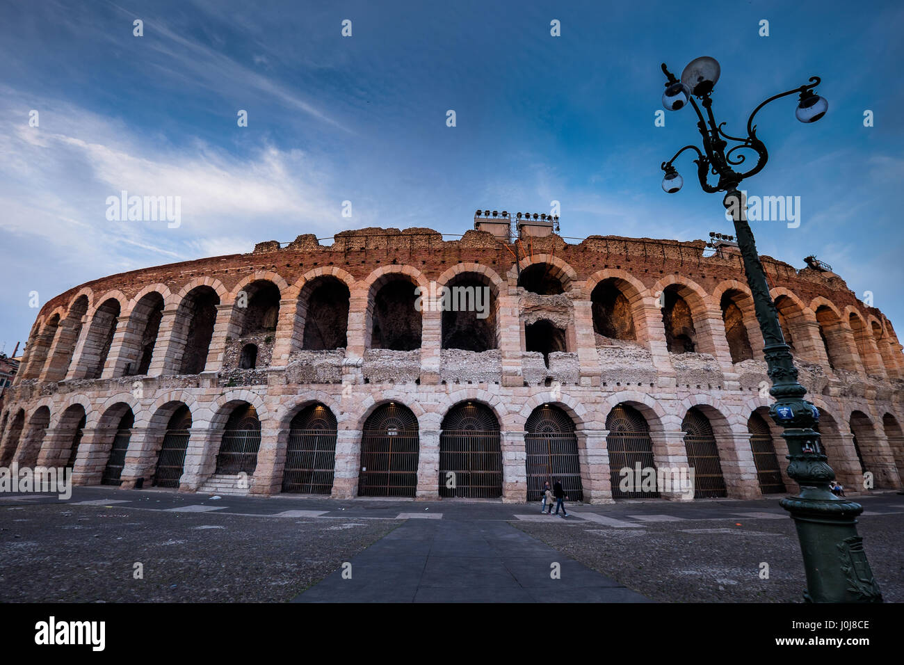 View of Arena historical building in Verona, one of the most popular ...
