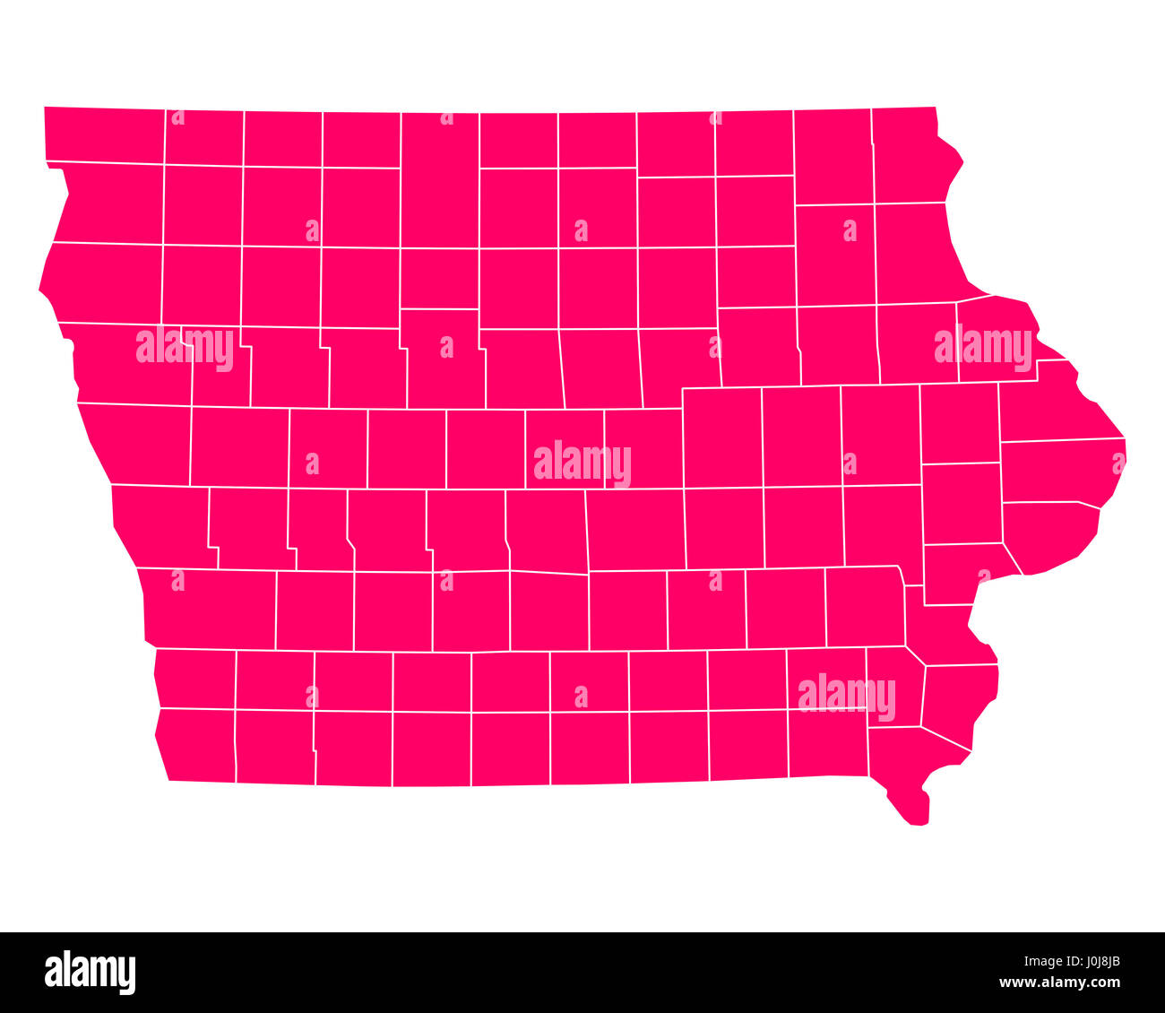 Map of Iowa Stock Photo - Alamy