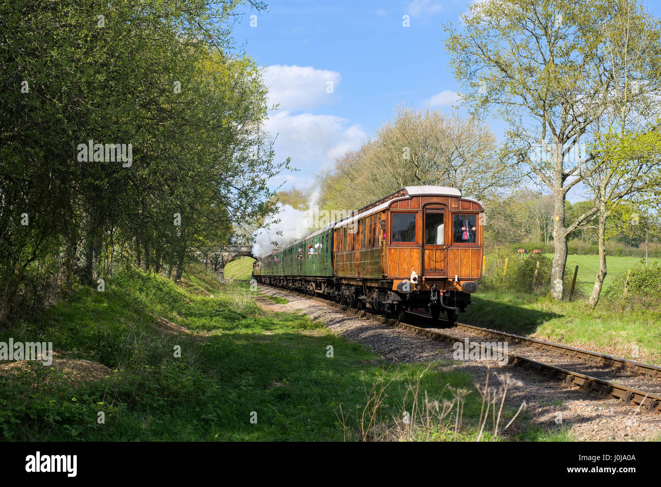 Flying Scotsman on the Bluebell Line Stock Photo - Alamy