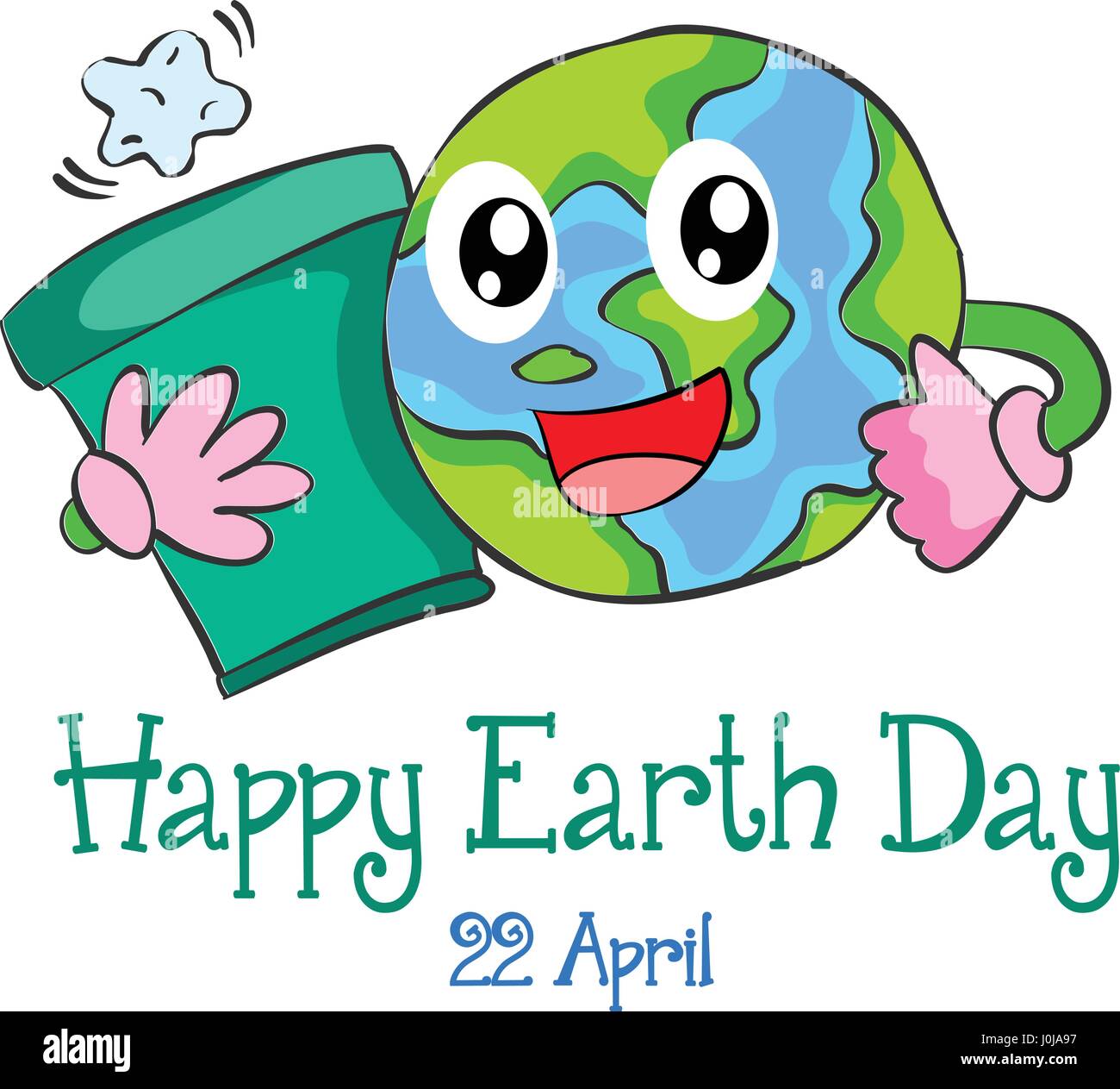 Happy Earth Day cute cartoon world Stock Vector Image & Art - Alamy