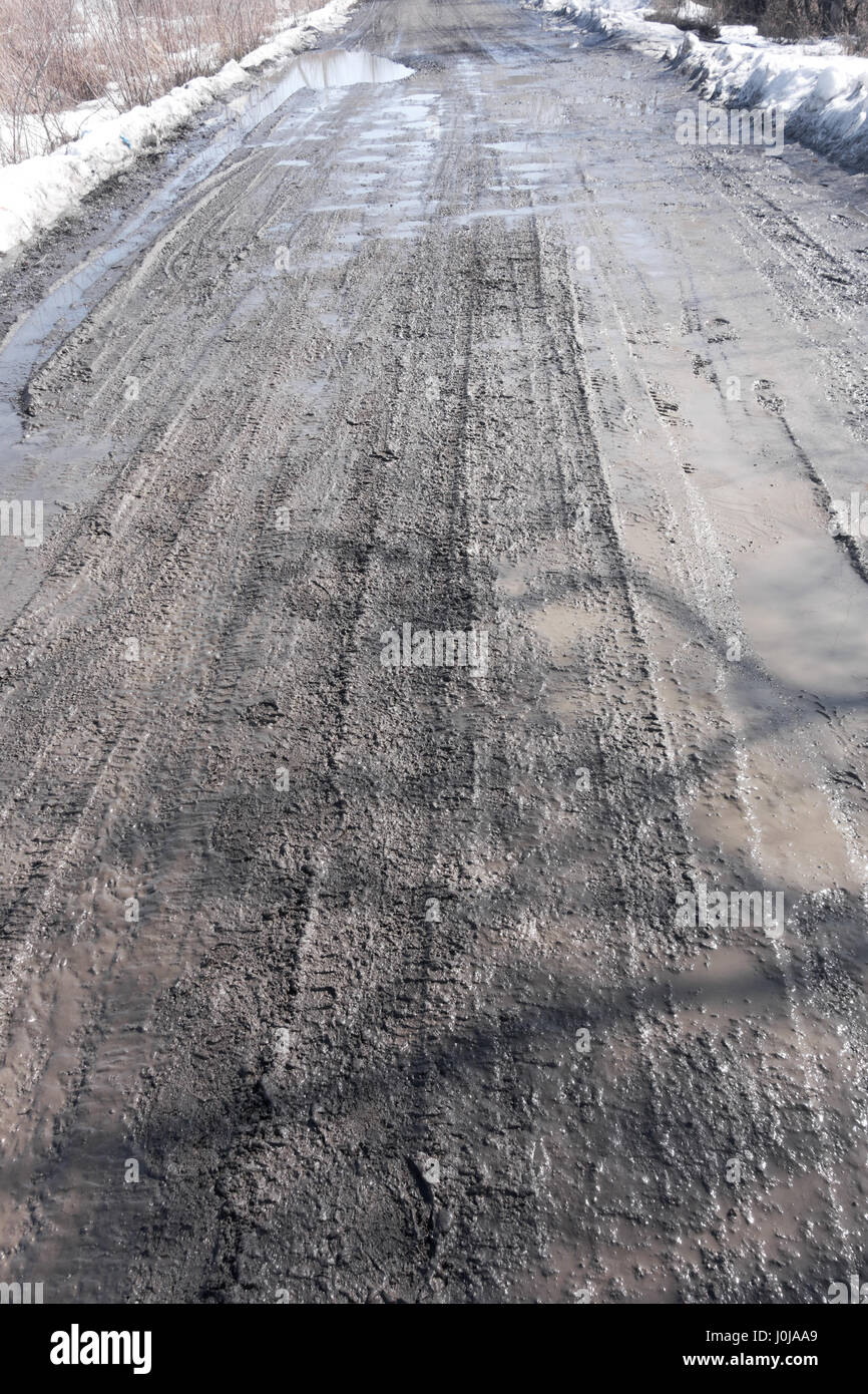 spring dirty road Stock Photo - Alamy