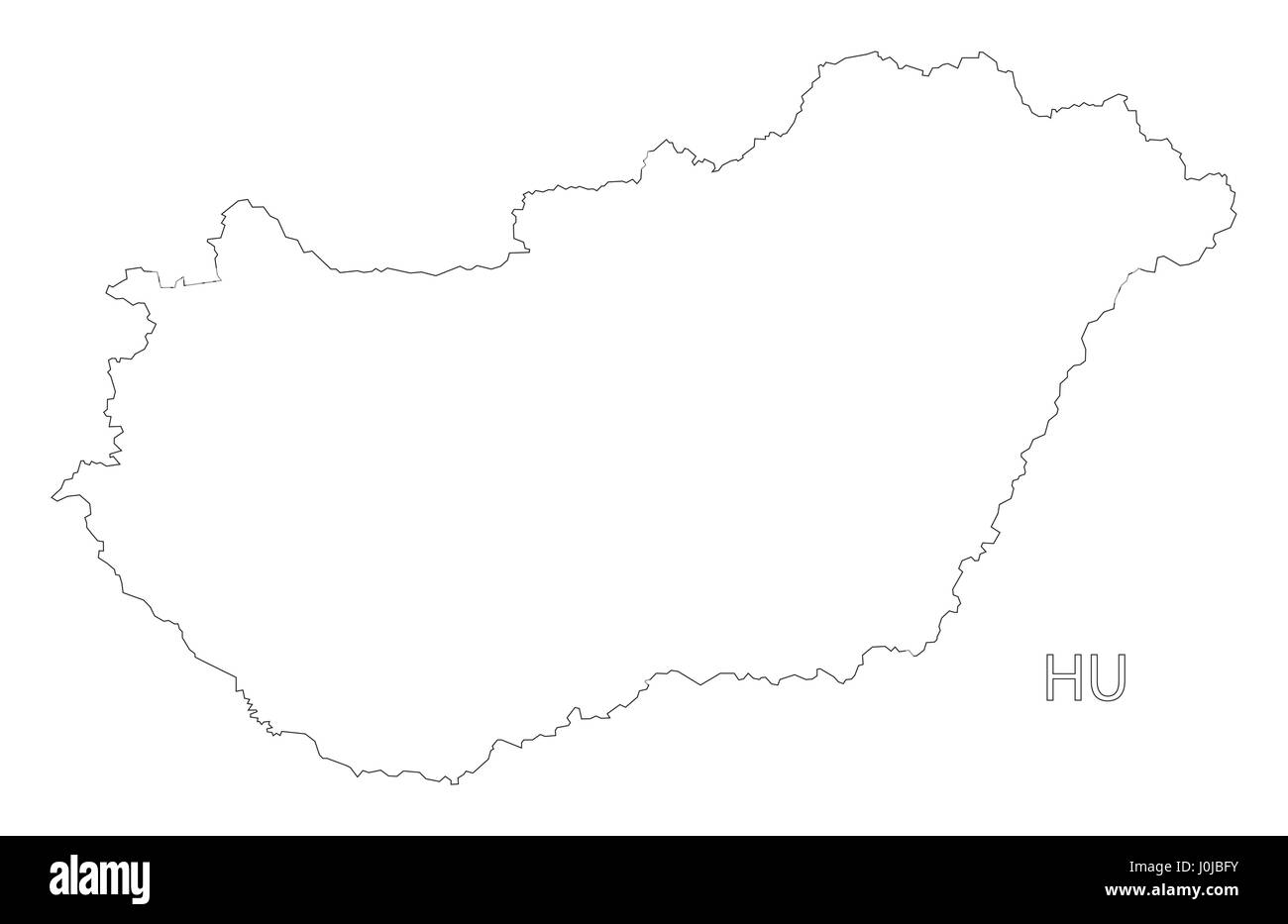 Hungary outline silhouette map illustration Stock Vector Image & Art ...