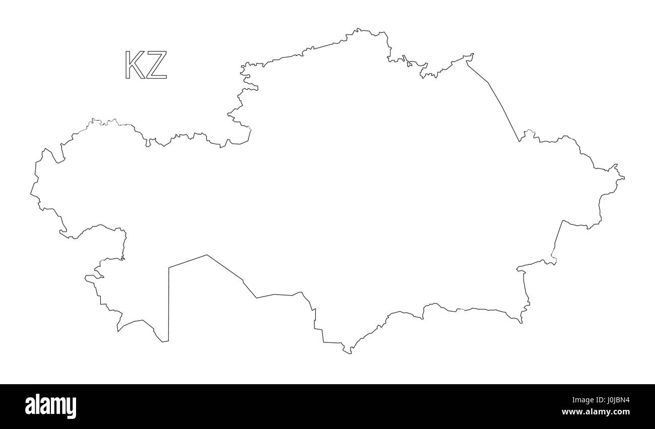 Kazakhstan outline silhouette map illustration Stock Vector Image & Art ...