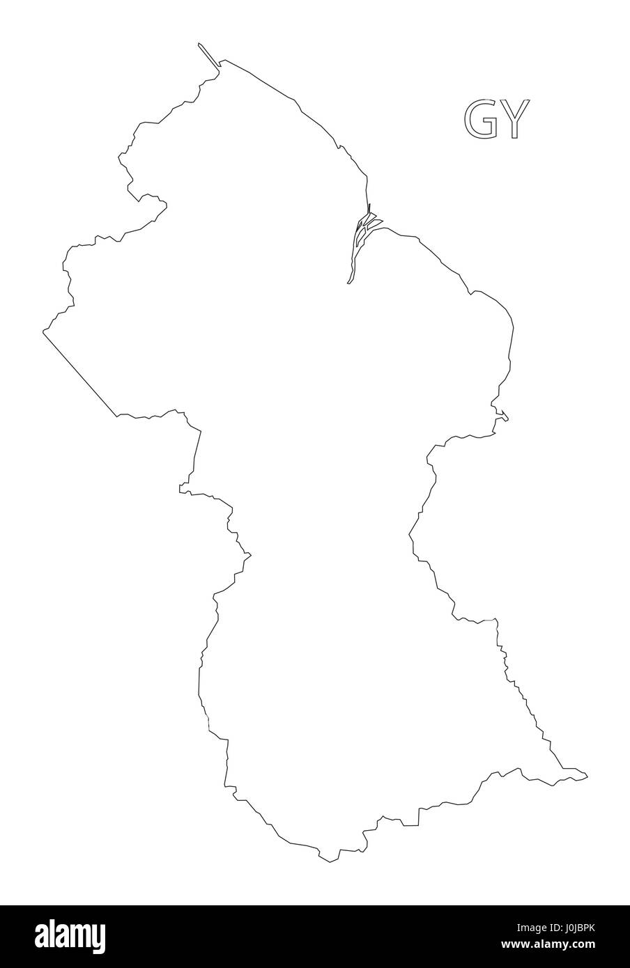 Guyana outline hi-res stock photography and images - Alamy