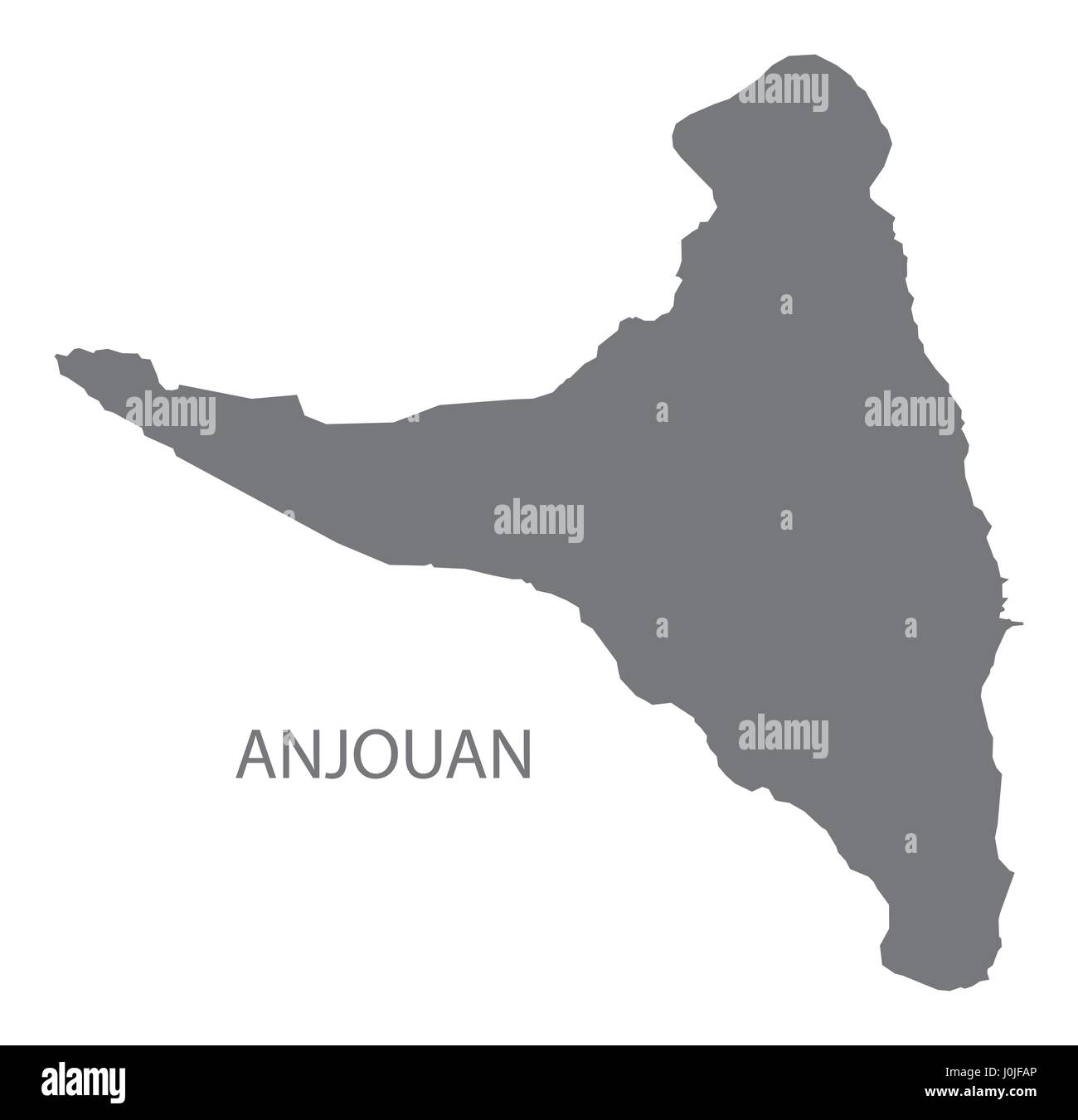Anjouan Comoros Island map grey illustration Stock Vector Image & Art ...
