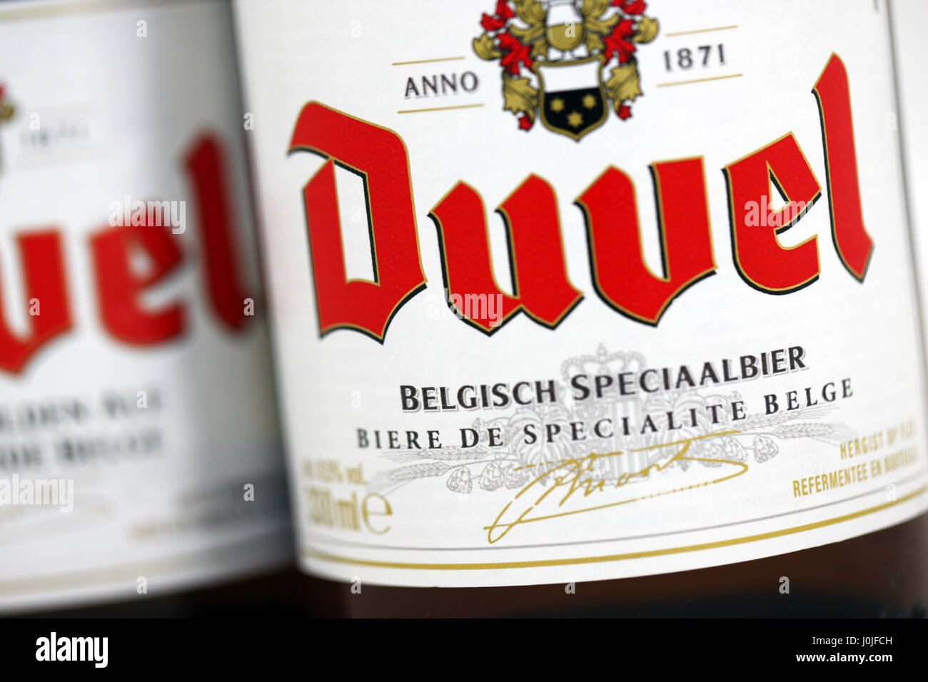 Duvel Belgian Beer made by a Flemish family-controlled brewery Stock ...
