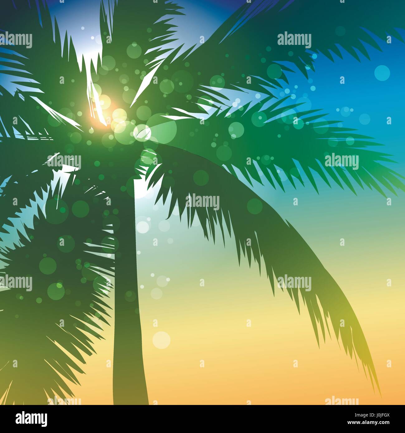 Palm tree on seashore background. Vector illustration Stock Vector ...