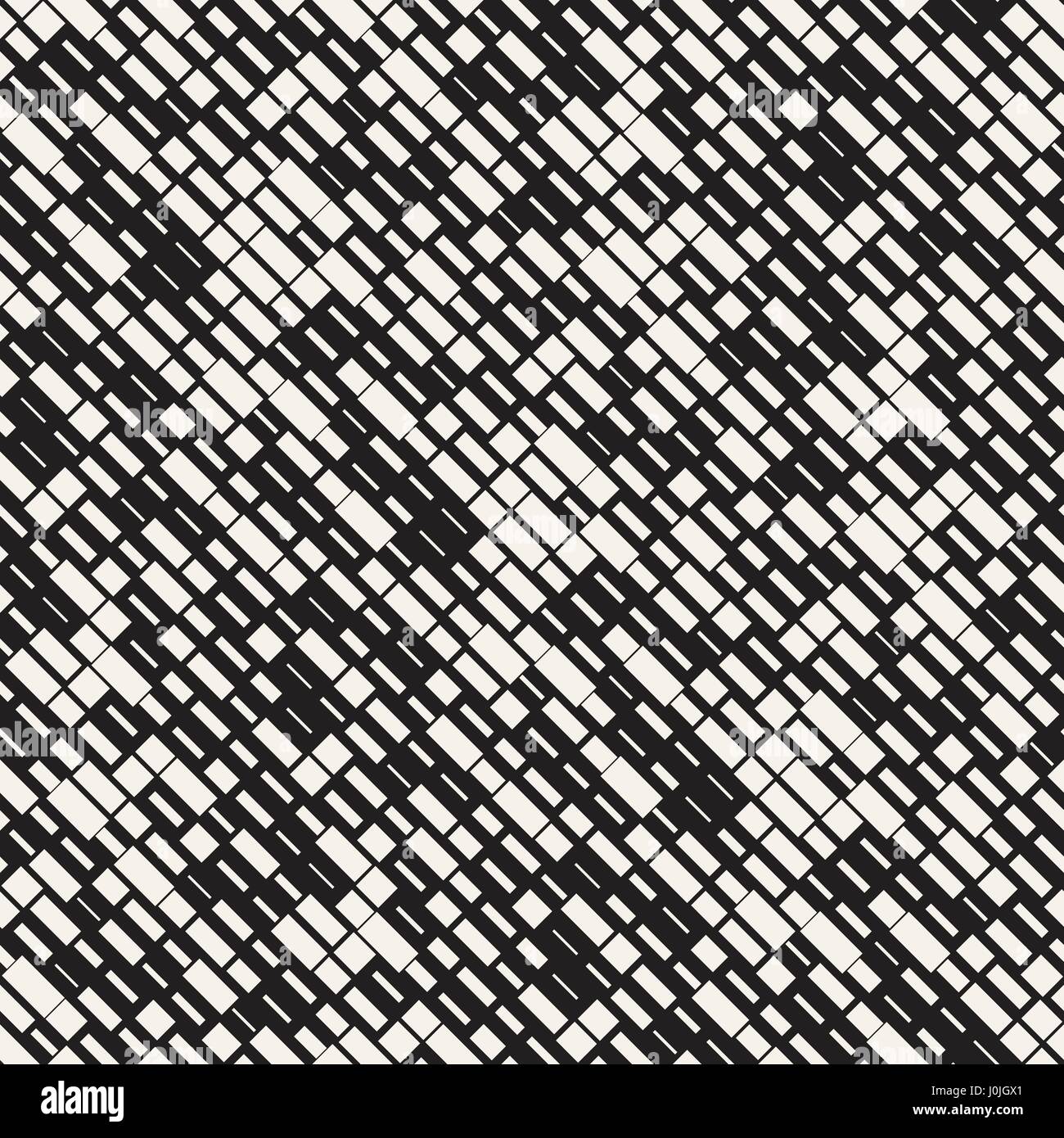 Vector Seamless Black And White Irregular Dash Rectangles Grid Pattern ...