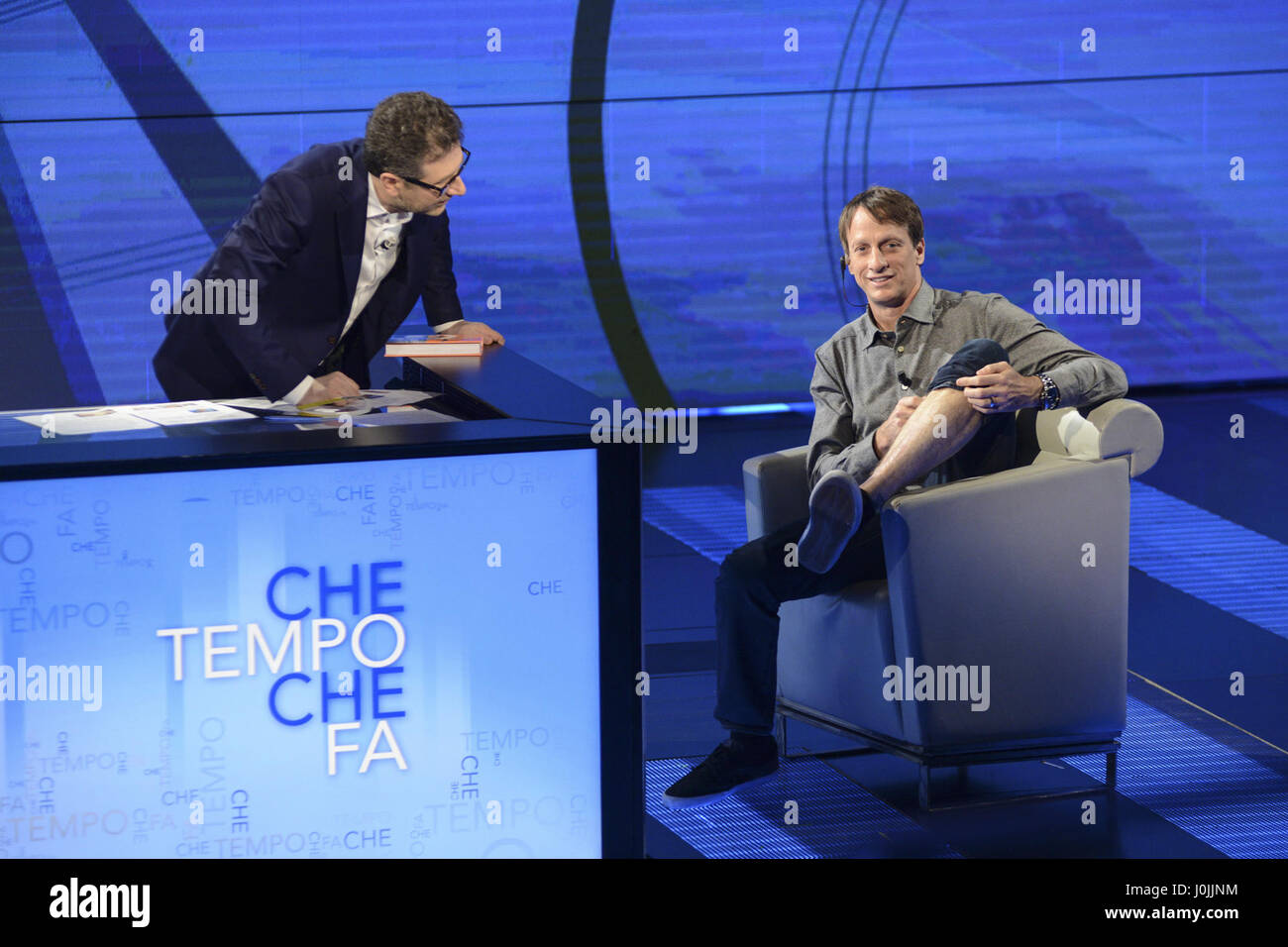 Tony Hawk, a guest on Italian talk show 'Che tempo che fa,' broadcast ...
