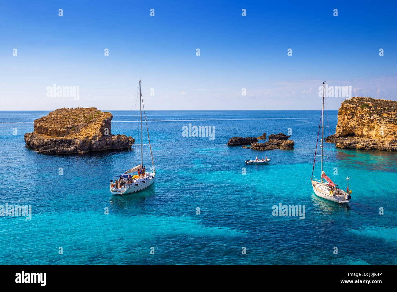 Comino, Malta - Sailing boats at the beautiful Blue Lagoon at Comino ...