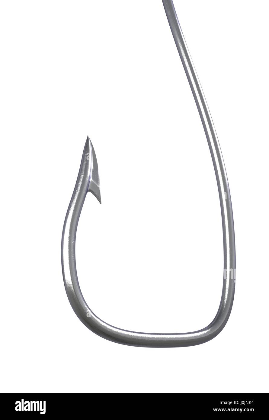 Barbed fish hook 3d render on white Stock Photo - Alamy