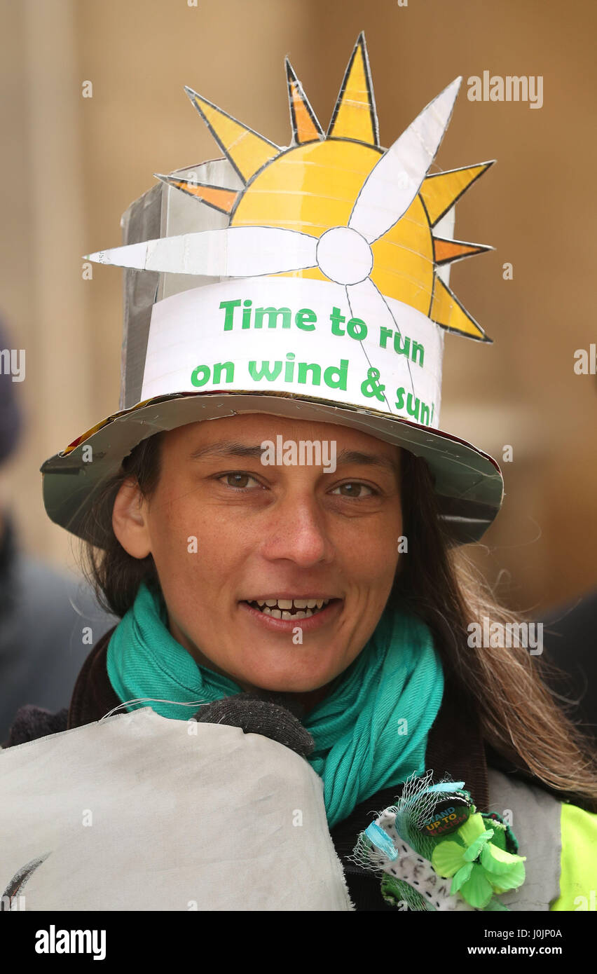 Anti-coal and biomass campaigners protest outside Drax Plc's annual ...