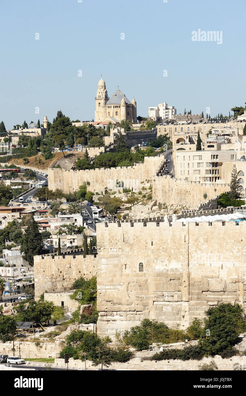Jerusalem, view of the old city from the Mount of Olives Stock Photo ...