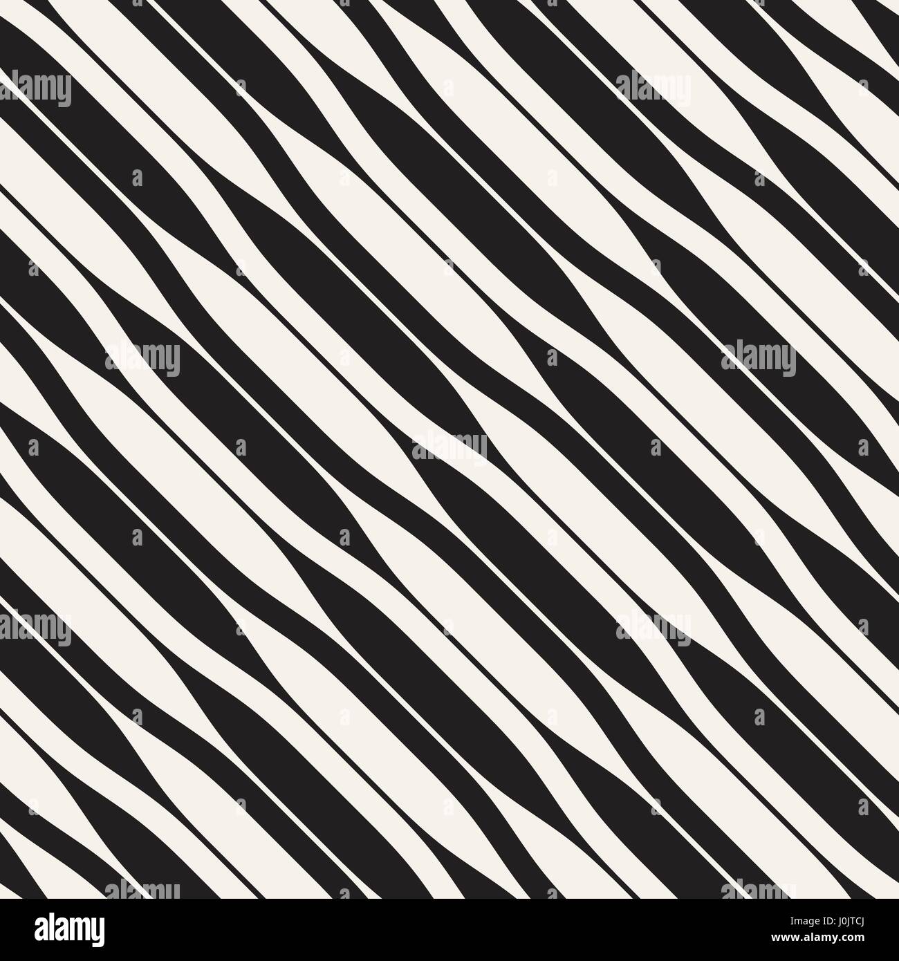 Wavy stripes vector seamless pattern. Retro abstract wavy texture ...