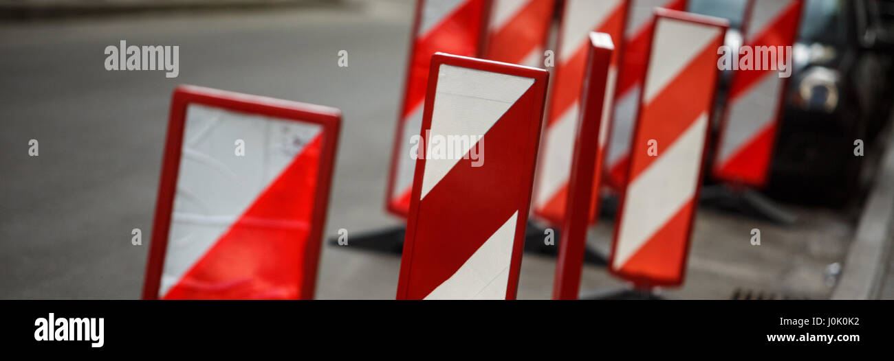 Road traffic works safety pole post obstacle detour sign barrier ...