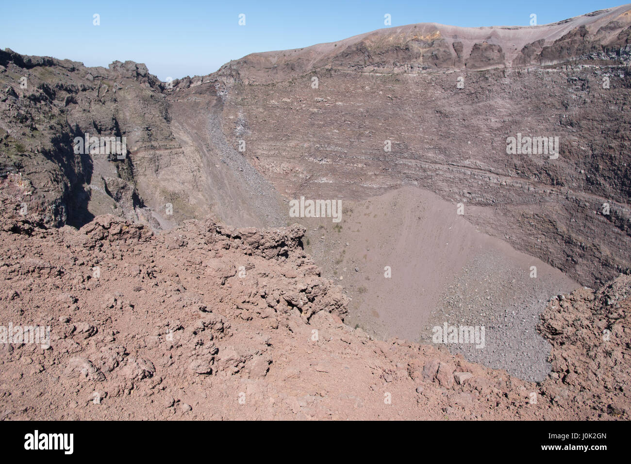 Crater of Mount Vesuvius - view from the top of the volcano Stock Photo ...