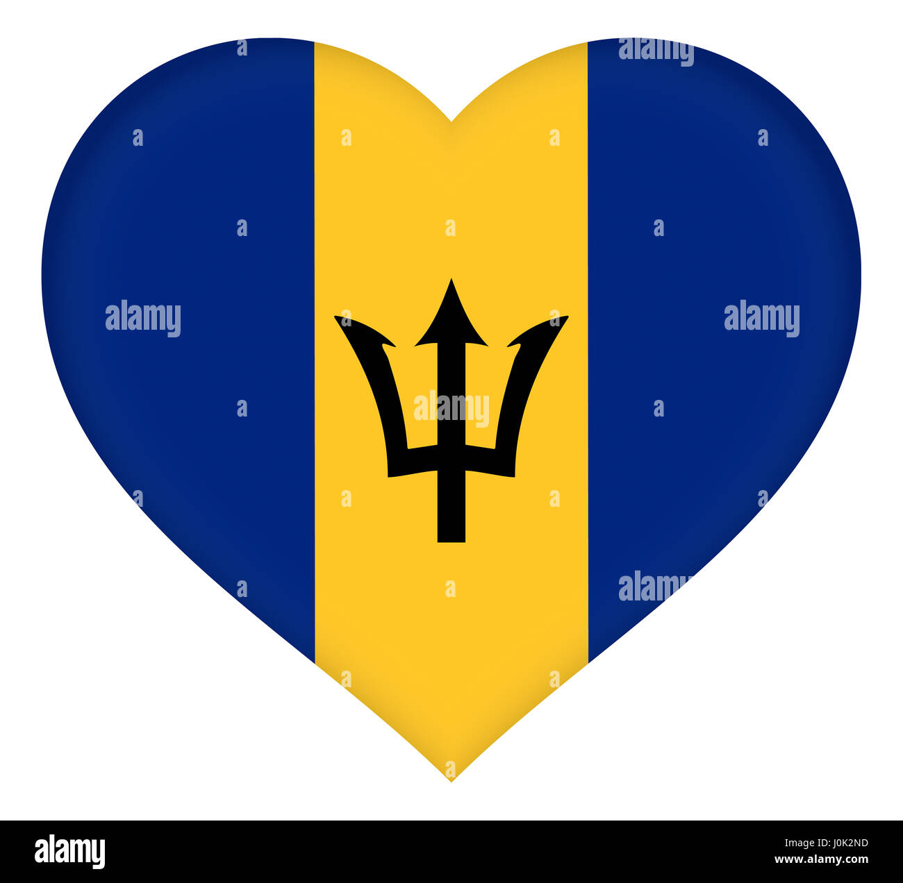 Illustration of the flag of Barbados shaped like a heart Stock Photo ...