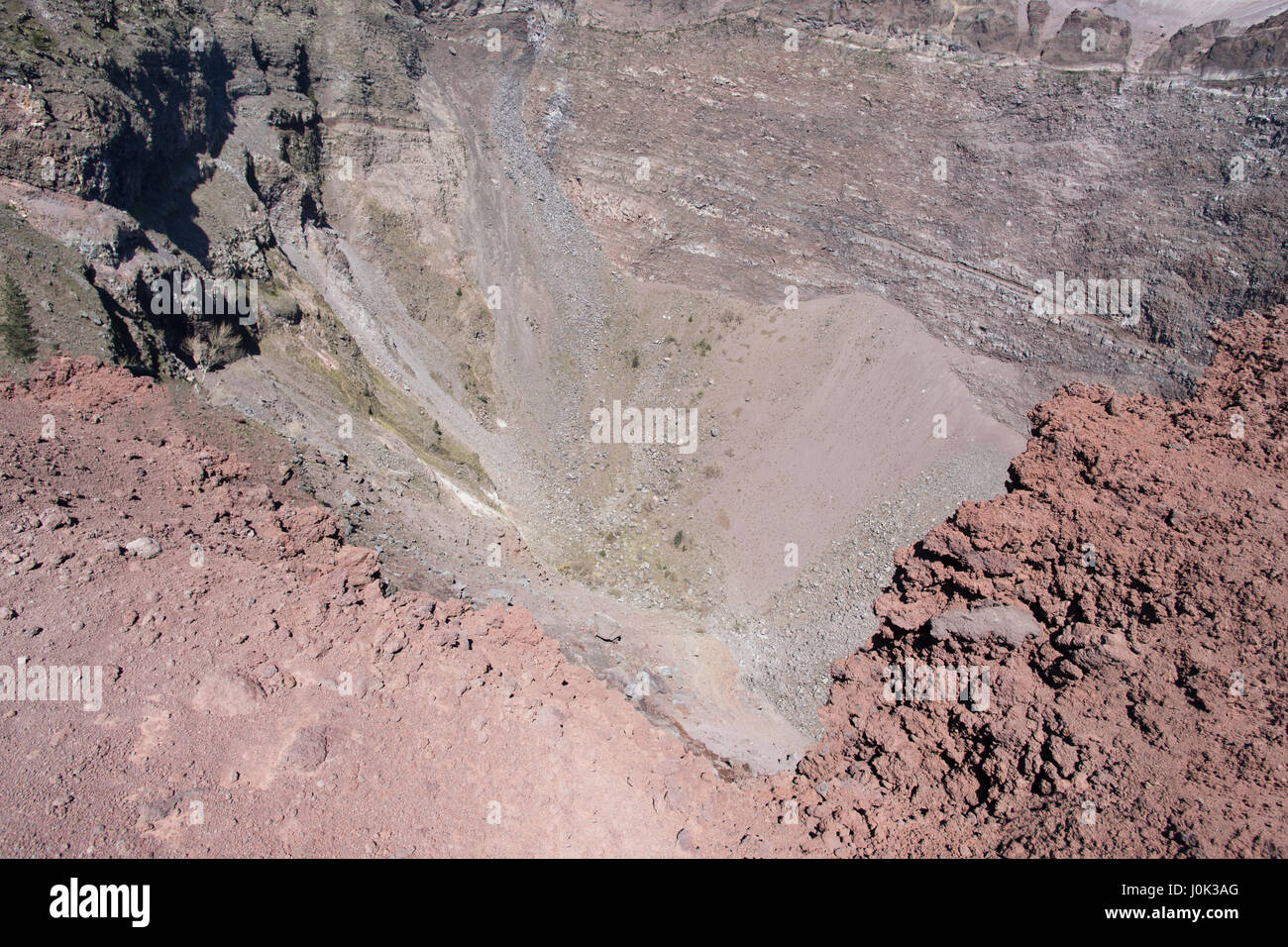 Crater of Mount Vesuvius - view from the top of the volcano Stock Photo ...