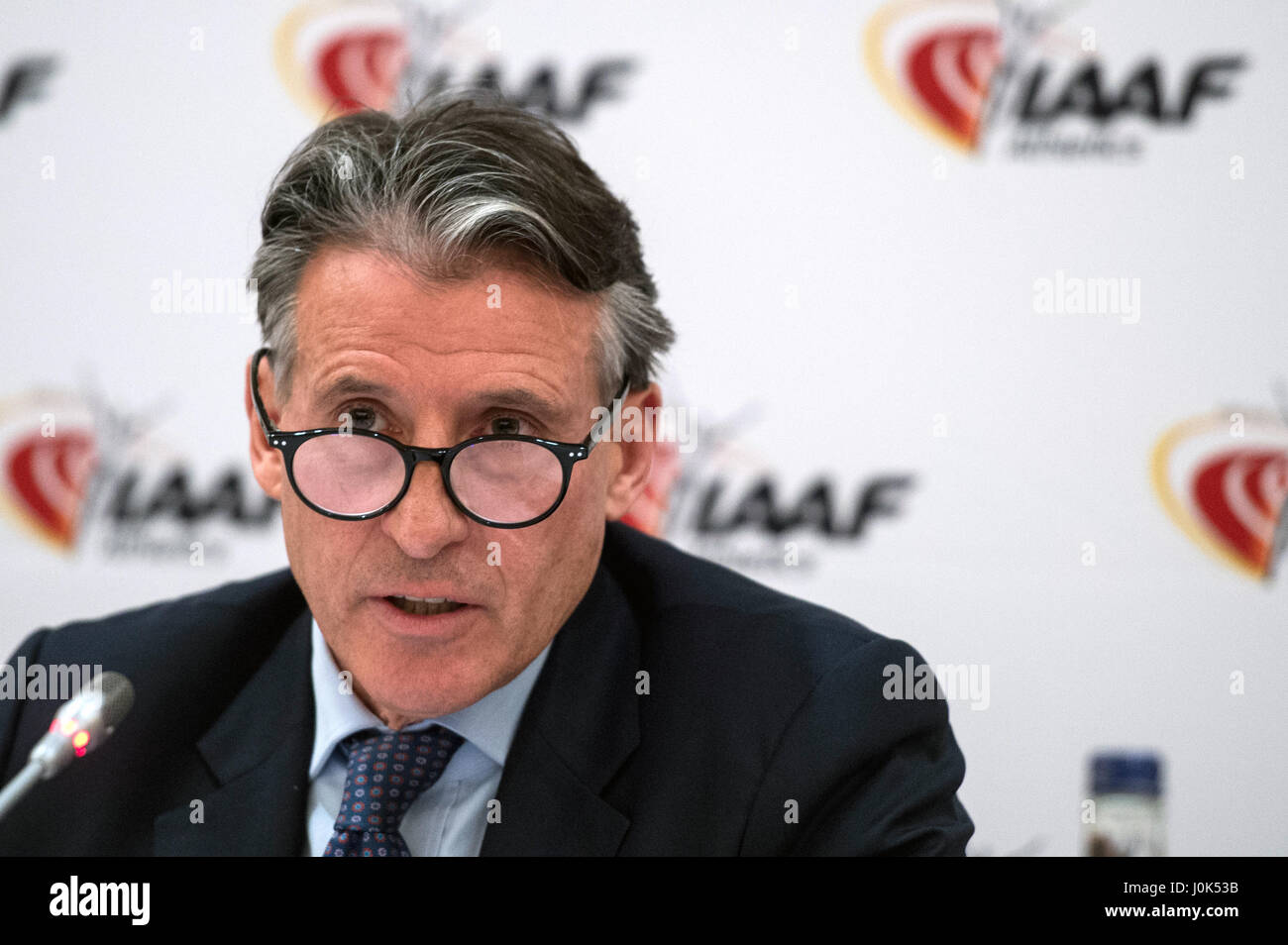 IAAF President Lord Sebastian Coe during the press conference at the ...