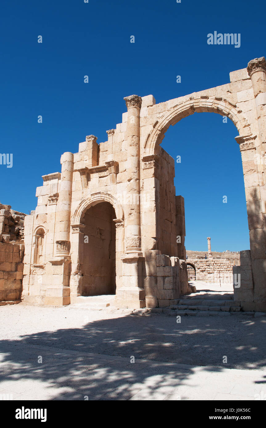 Details of the South Gate of the archaeological city of Jerash, Gerasa ...