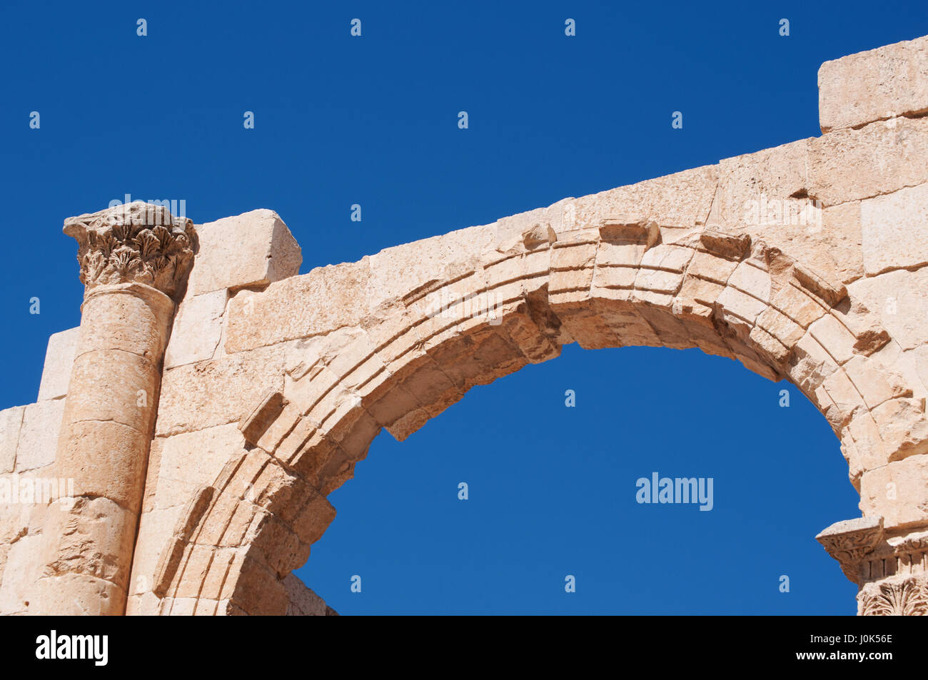 Details of the South Gate of the archaeological city of Jerash, Gerasa ...