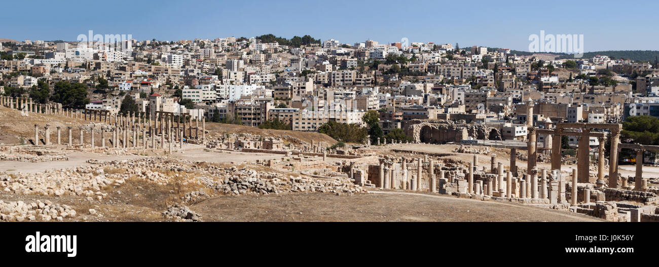 The ruins of the city of Gerasa, one of the largest and most well ...