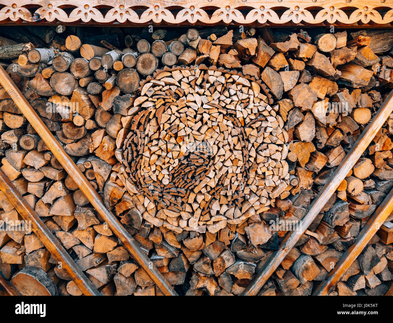Logs of a tree. The sawn wood. The texture of the sawn wood Stock Photo ...