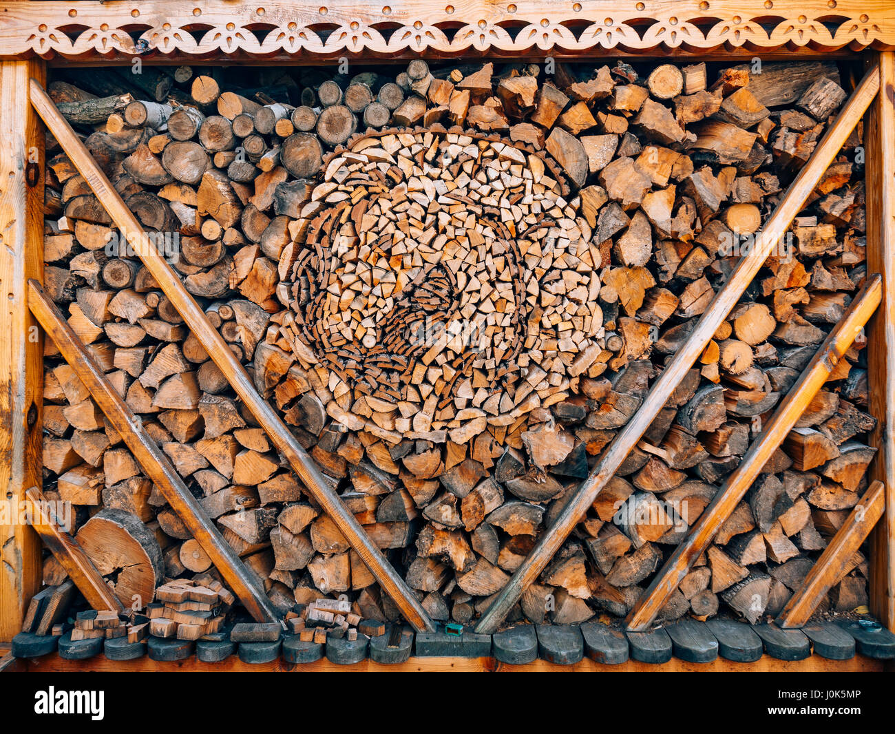 Logs of a tree. The sawn wood. The texture of the sawn wood Stock Photo ...