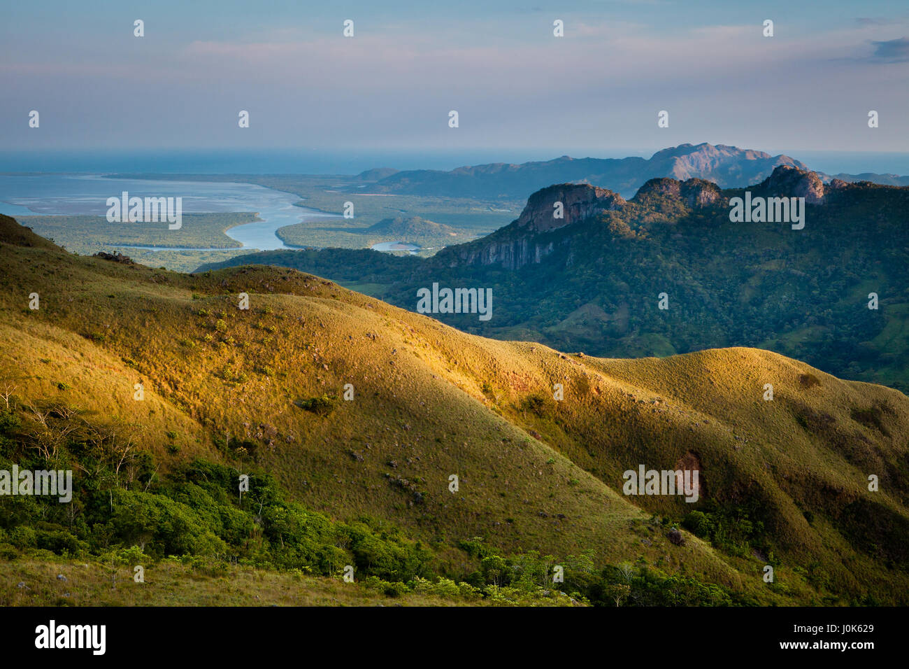 Beautiful Panama landscape with mountains in evening sunlight Altos de ...