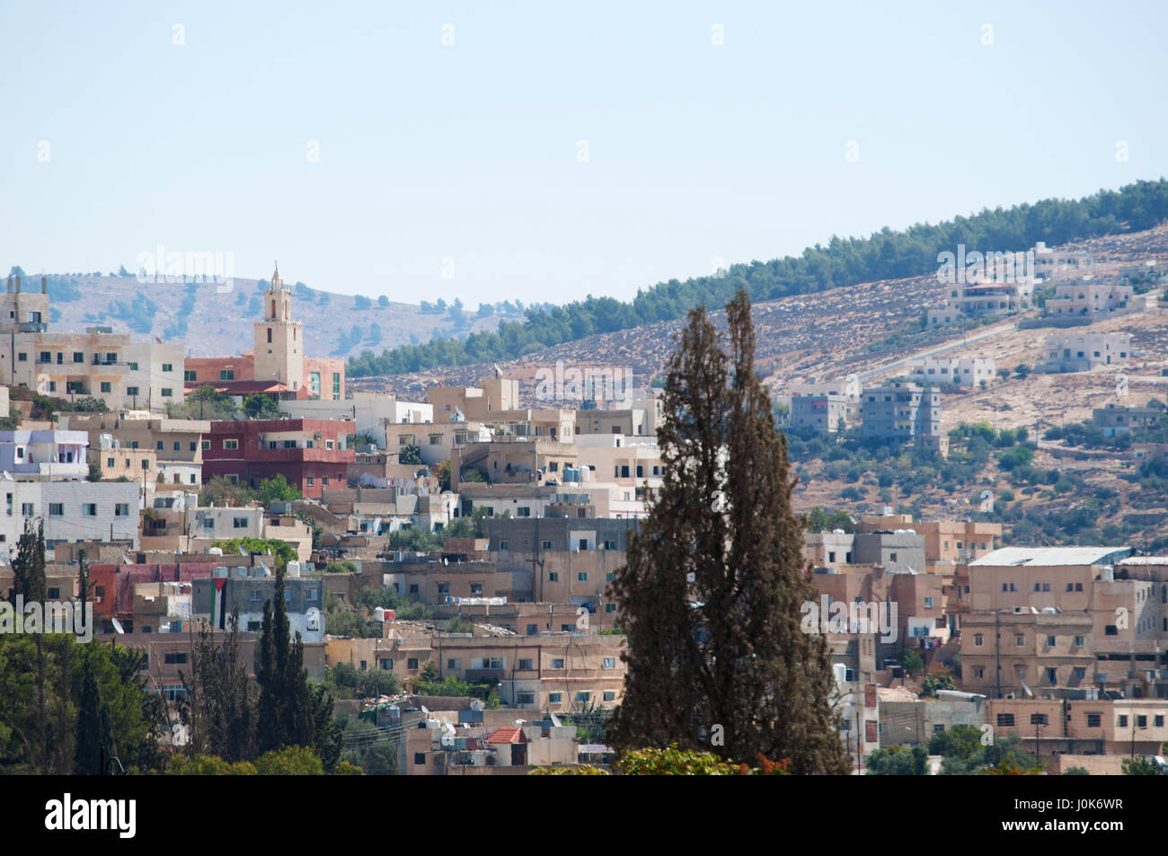 The skyline of modern Jerash, the Gerasa of Antiquity, one of the ...