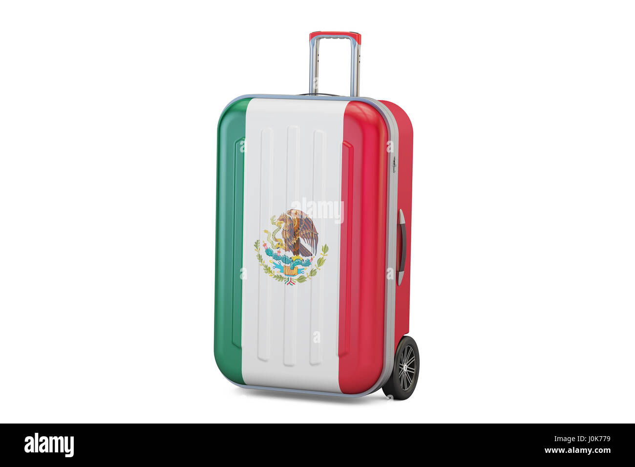 Mexico travel concept, suitcase with Mexican flag. 3D rendering Stock ...