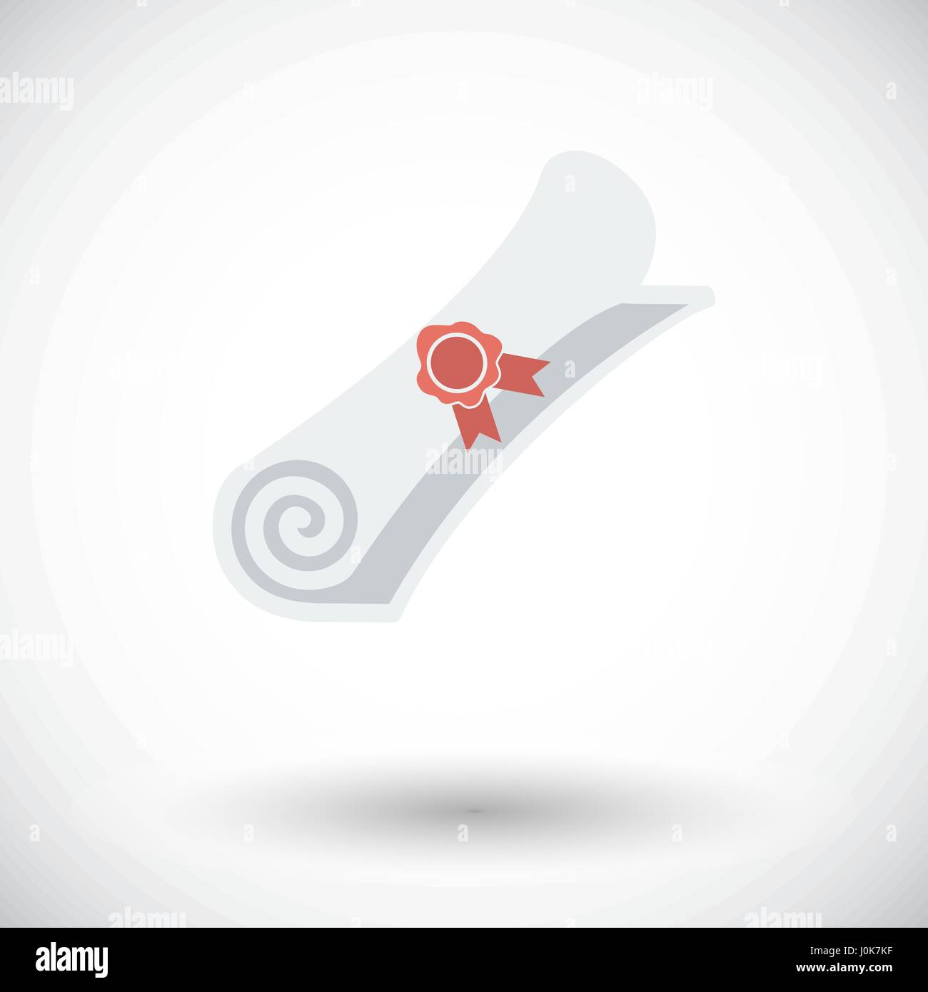 Diploma. Single flat icon on white background. Vector illustration ...