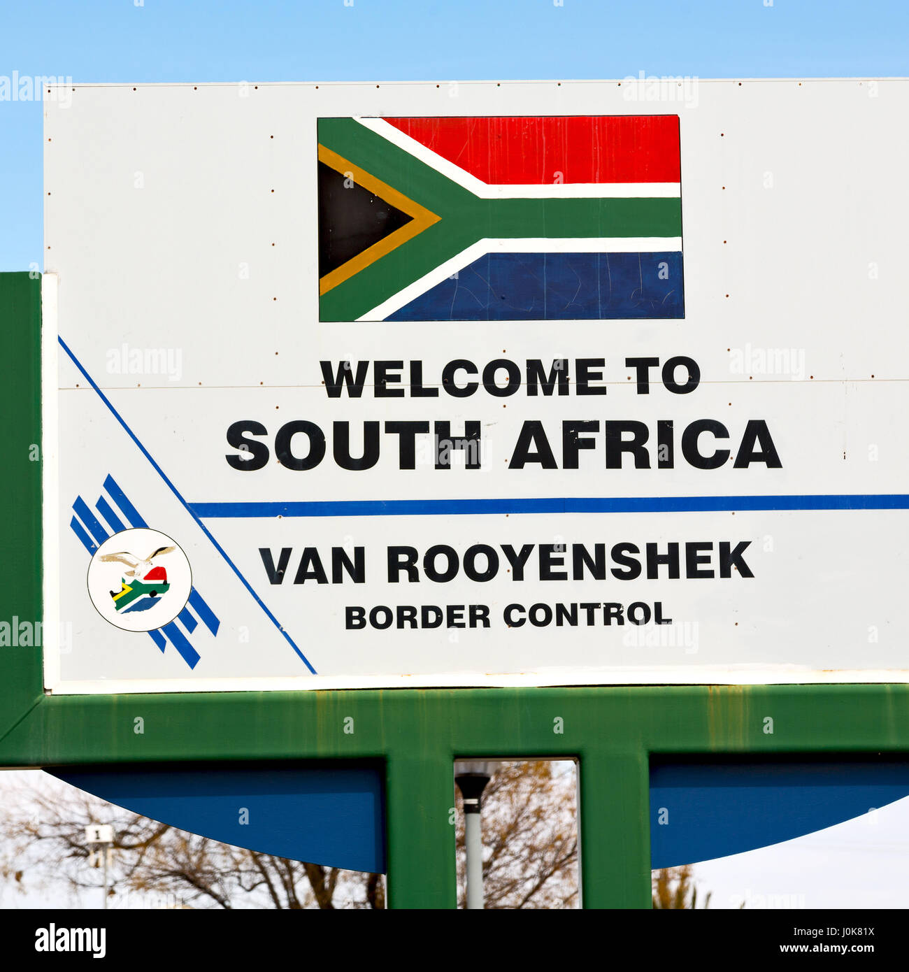 in south africa control border signal welcome concept and sky Stock ...