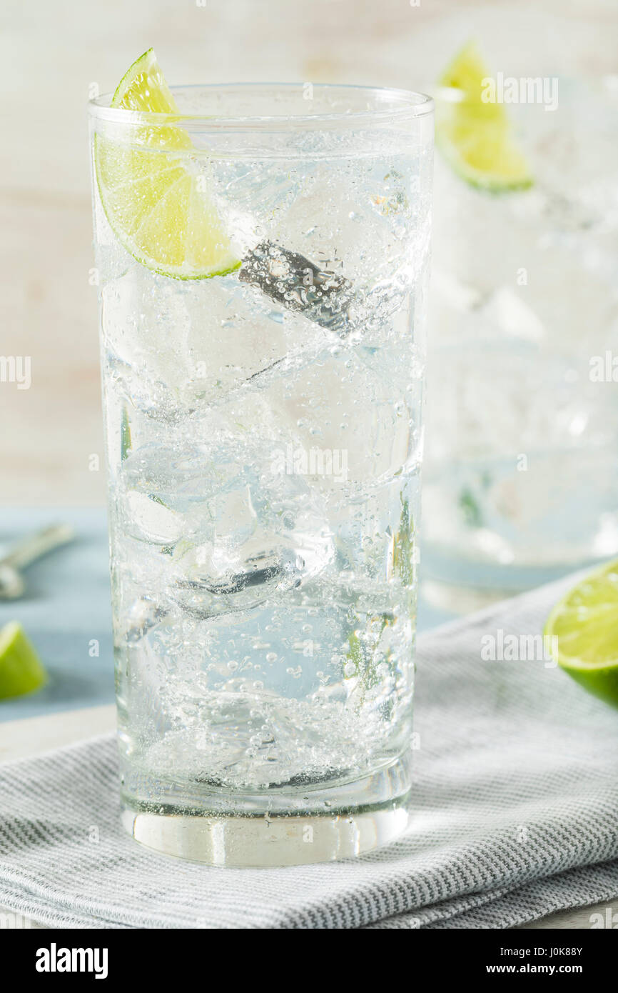 Refreshing Hard Sparkling Water with a Lime Garnish Stock Photo - Alamy