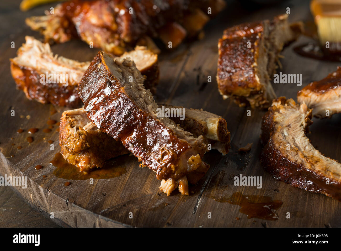 Homemade Saucy Baked Baby Back Ribs Ready to Eat Stock Photo - Alamy