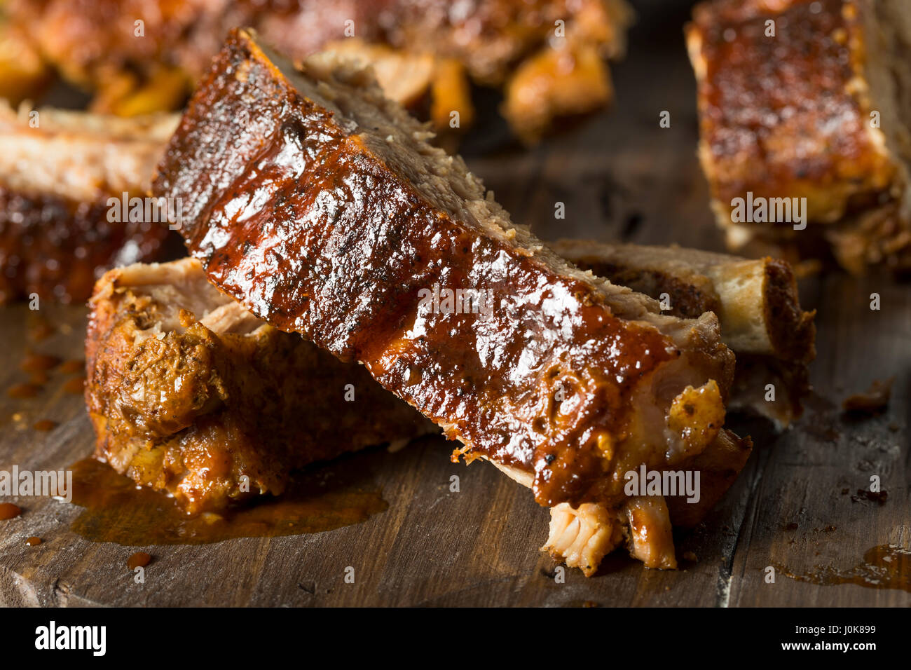 Homemade Saucy Baked Baby Back Ribs Ready to Eat Stock Photo - Alamy