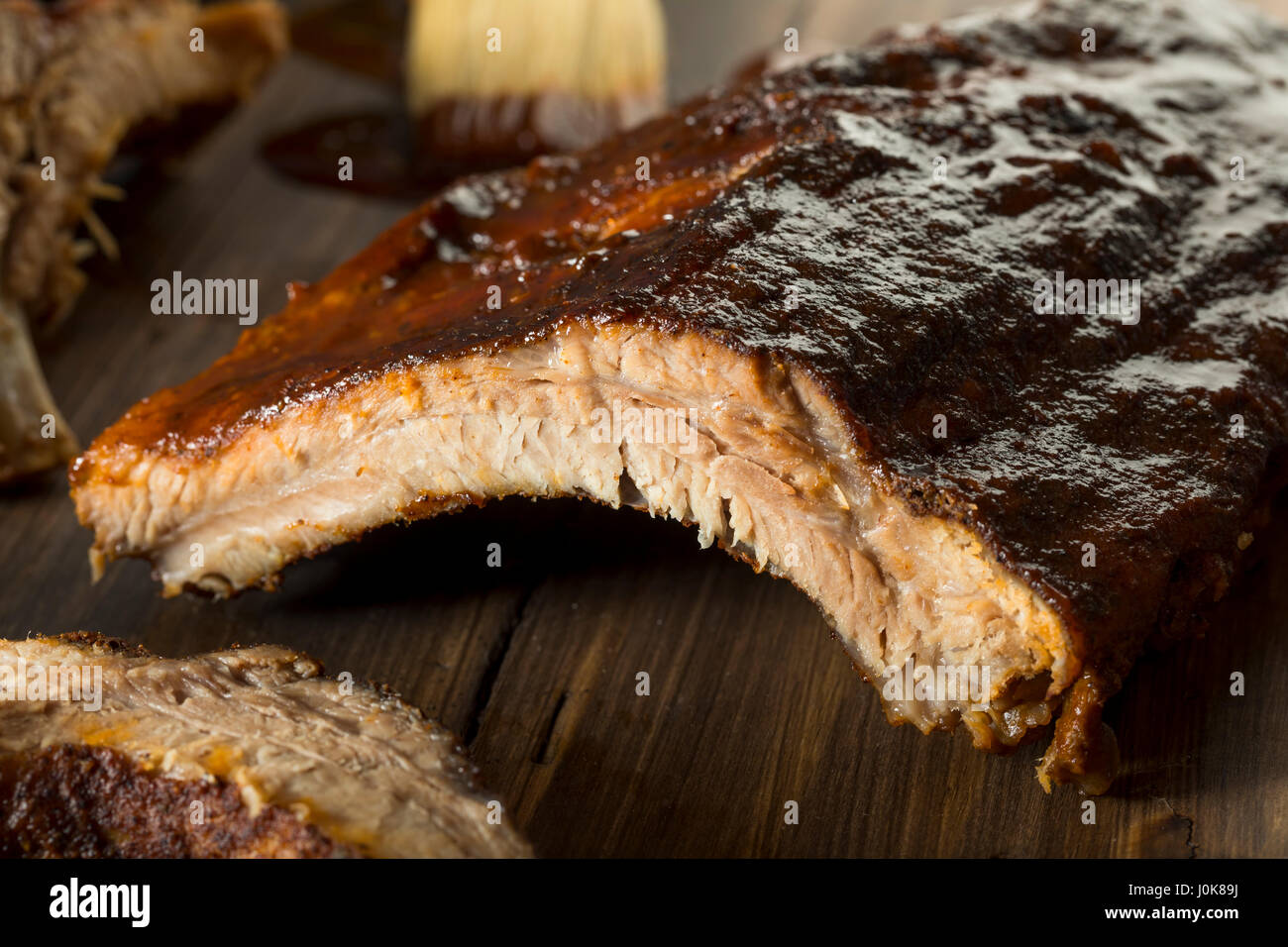 Homemade Saucy Baked Baby Back Ribs Ready to Eat Stock Photo - Alamy