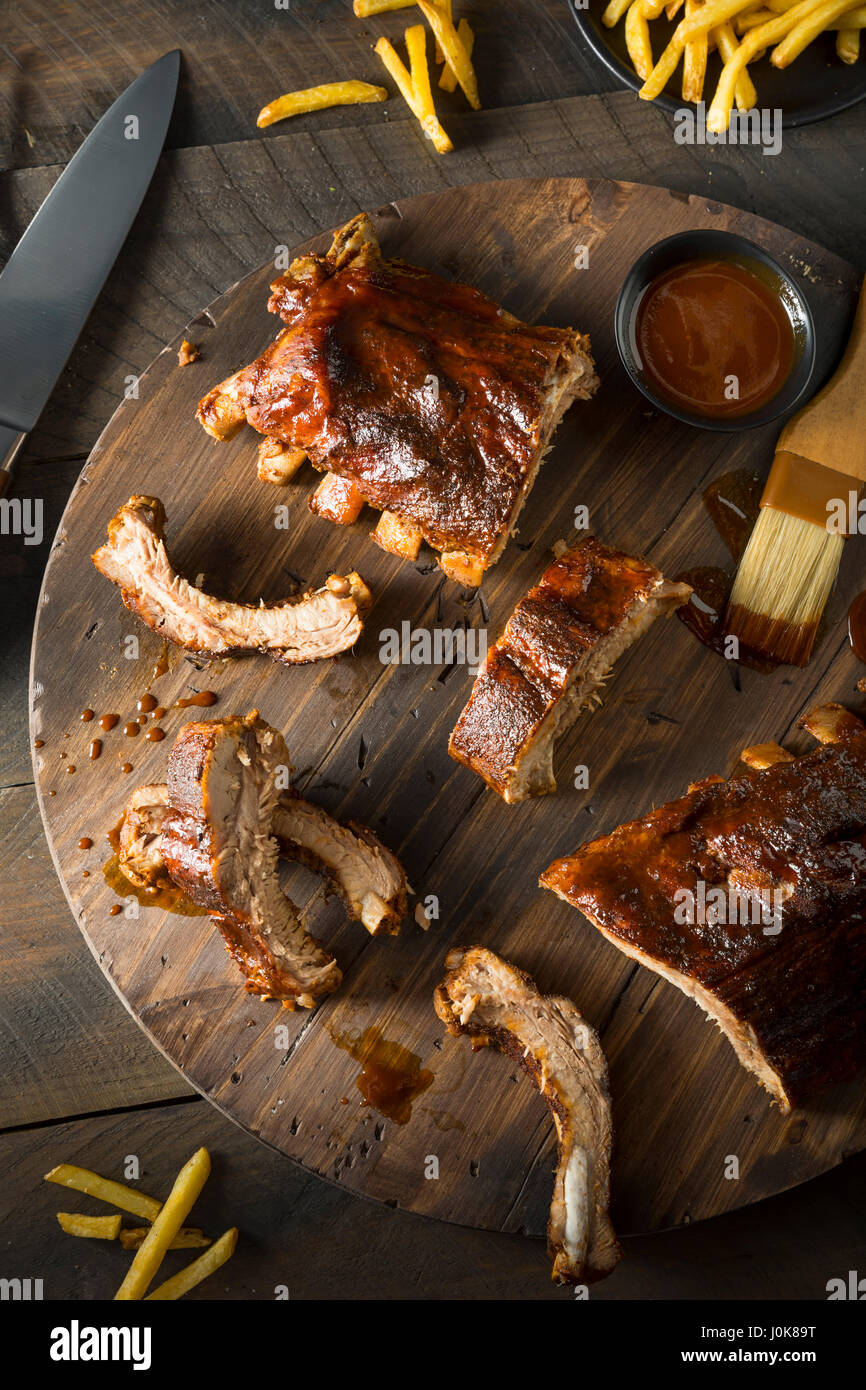 Homemade Saucy Baked Baby Back Ribs Ready to Eat Stock Photo - Alamy