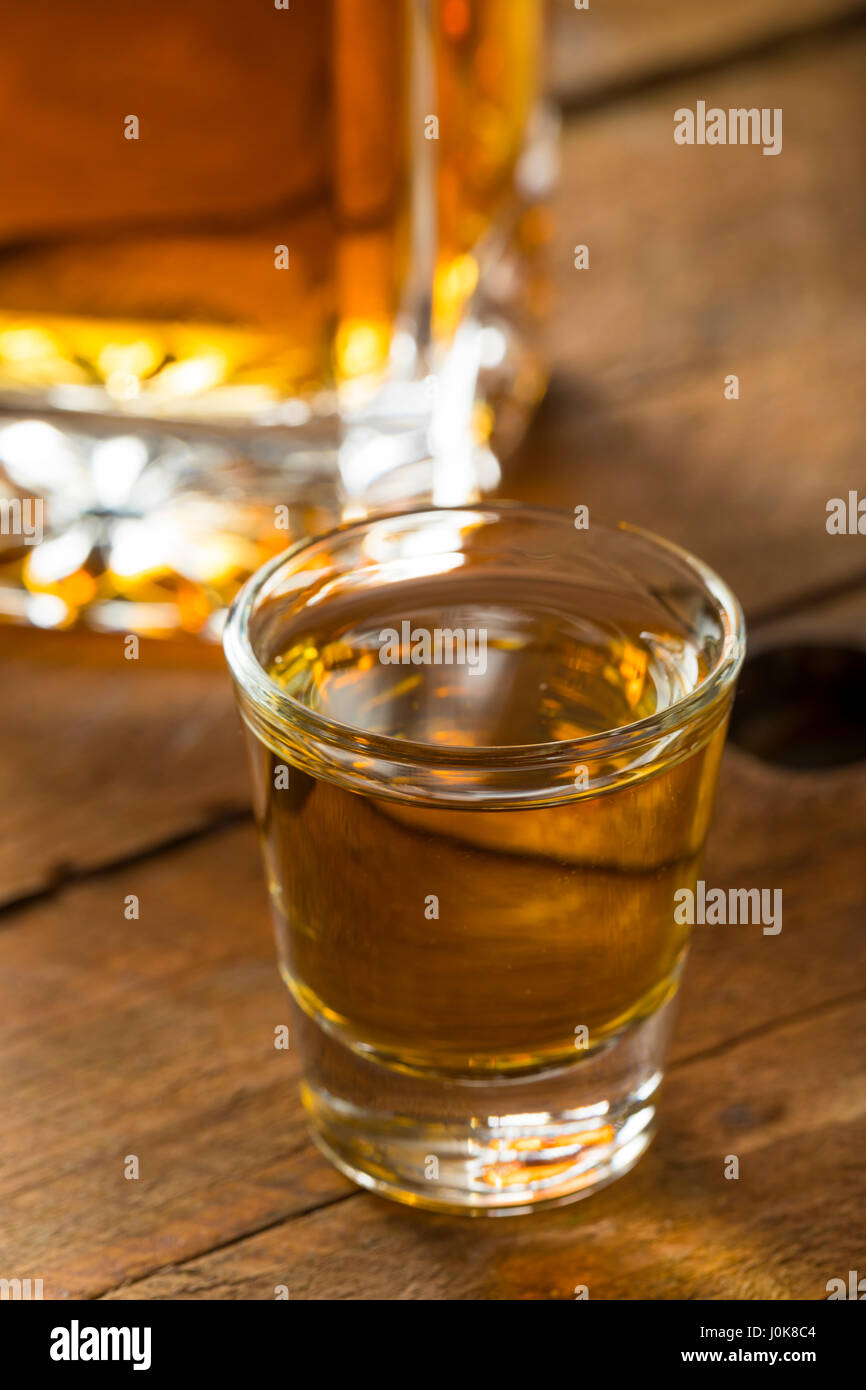 Group of Bourbon Whiskey Shots Ready to Drink Stock Photo - Alamy