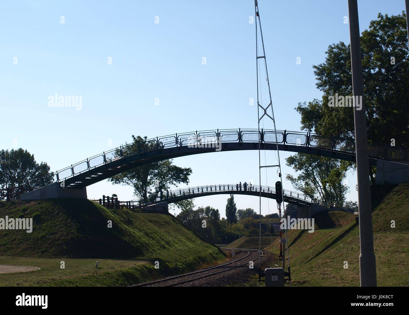 Buildings railroad tracks track bridges bridge hi-res stock photography ...