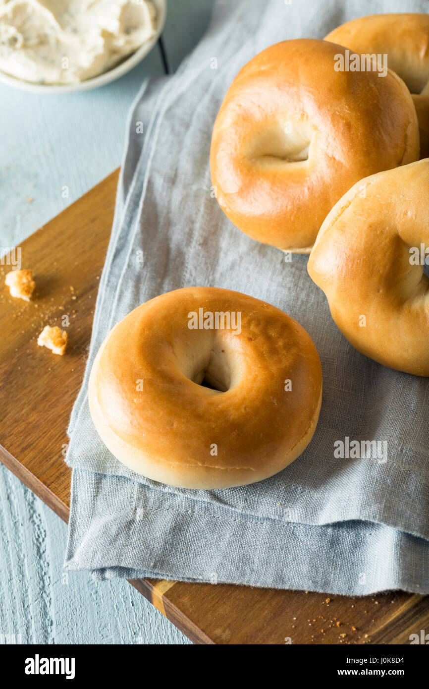 Homemade Mini Plain Bagels Ready to Eat Stock Photo - Alamy