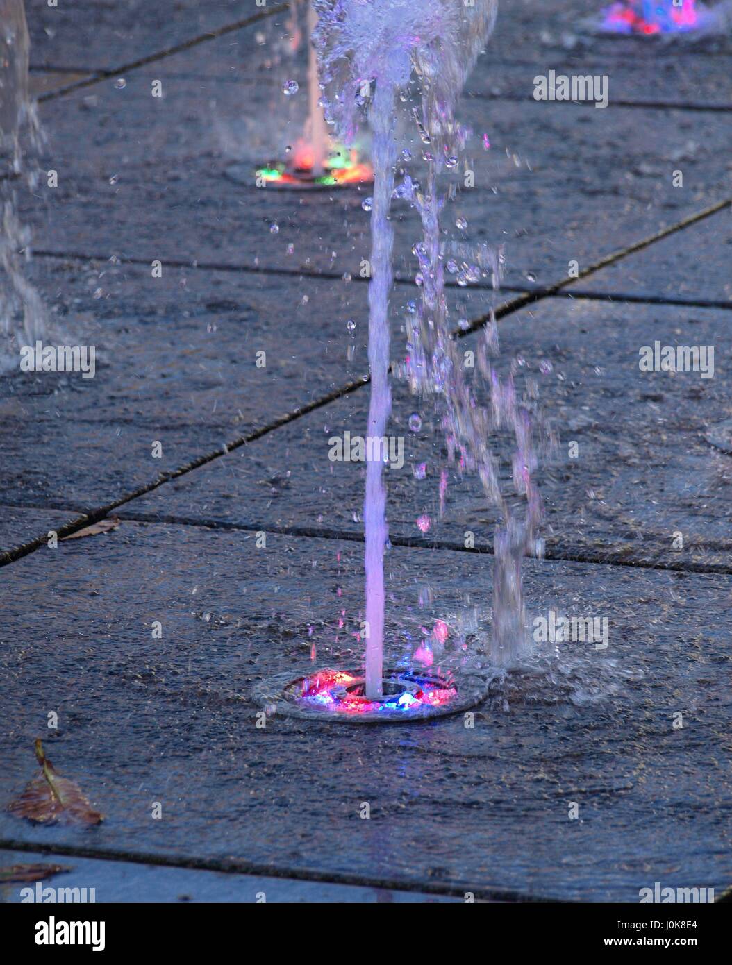 Water fountain colored lights hi-res stock photography and images - Alamy