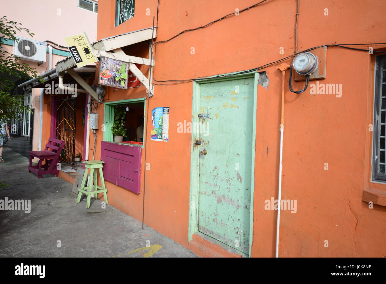 St Vincent Caribbean small Bar and stalls Stock Photo - Alamy