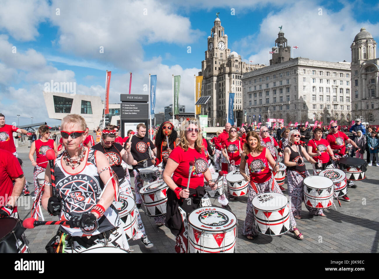 Liverpool Half Marathon,finish line,Pier Head,samba,music,Liverpool ...