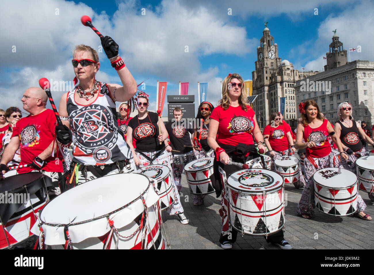 Liverpool Half Marathon,finish line,Pier Head,samba,music,Liverpool ...