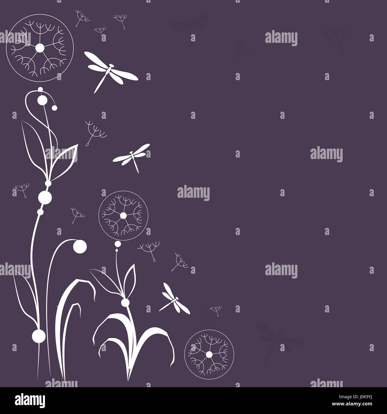vector drawing with flowers and insects Stock Vector Image & Art - Alamy