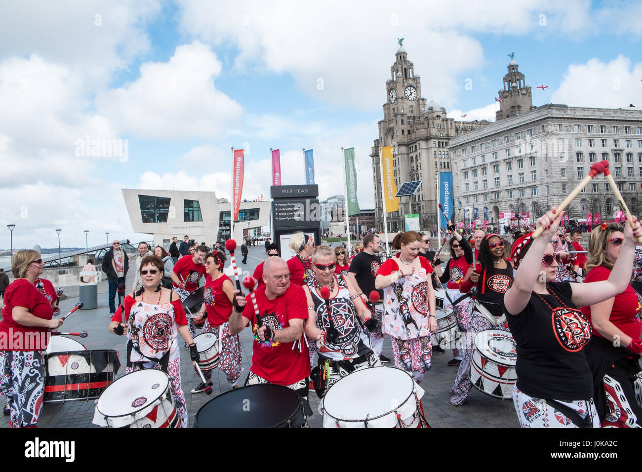 Liverpool Half Marathon,finish line,Pier Head,samba,music,Liverpool ...
