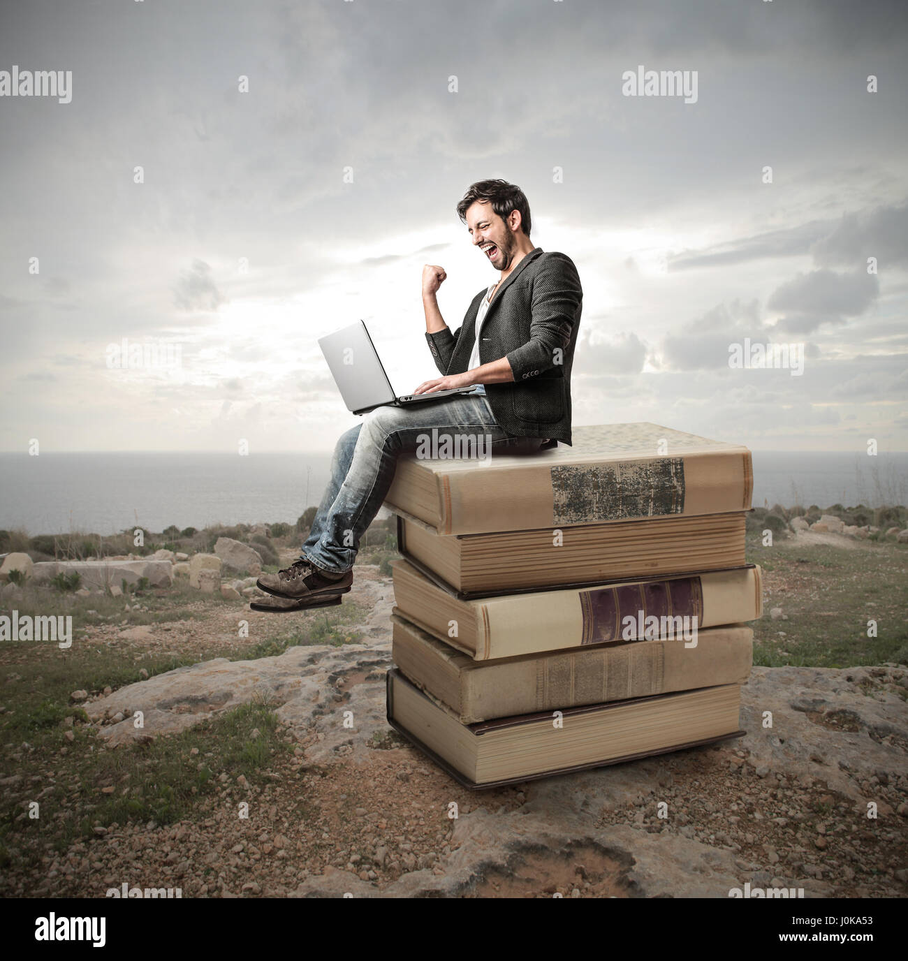 Man write book outdoor hi-res stock photography and images - Alamy