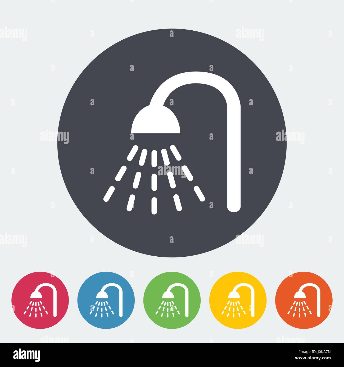 Shower. Single flat icon on the circle. Vector illustration Stock ...