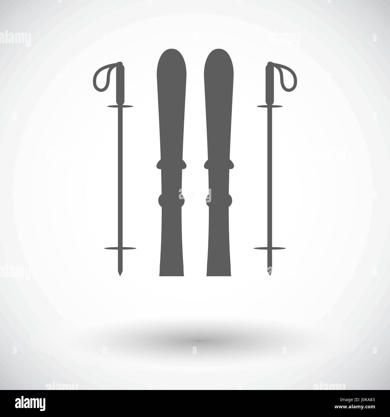 Ski. Single flat icon on white background. Vector illustration Stock ...